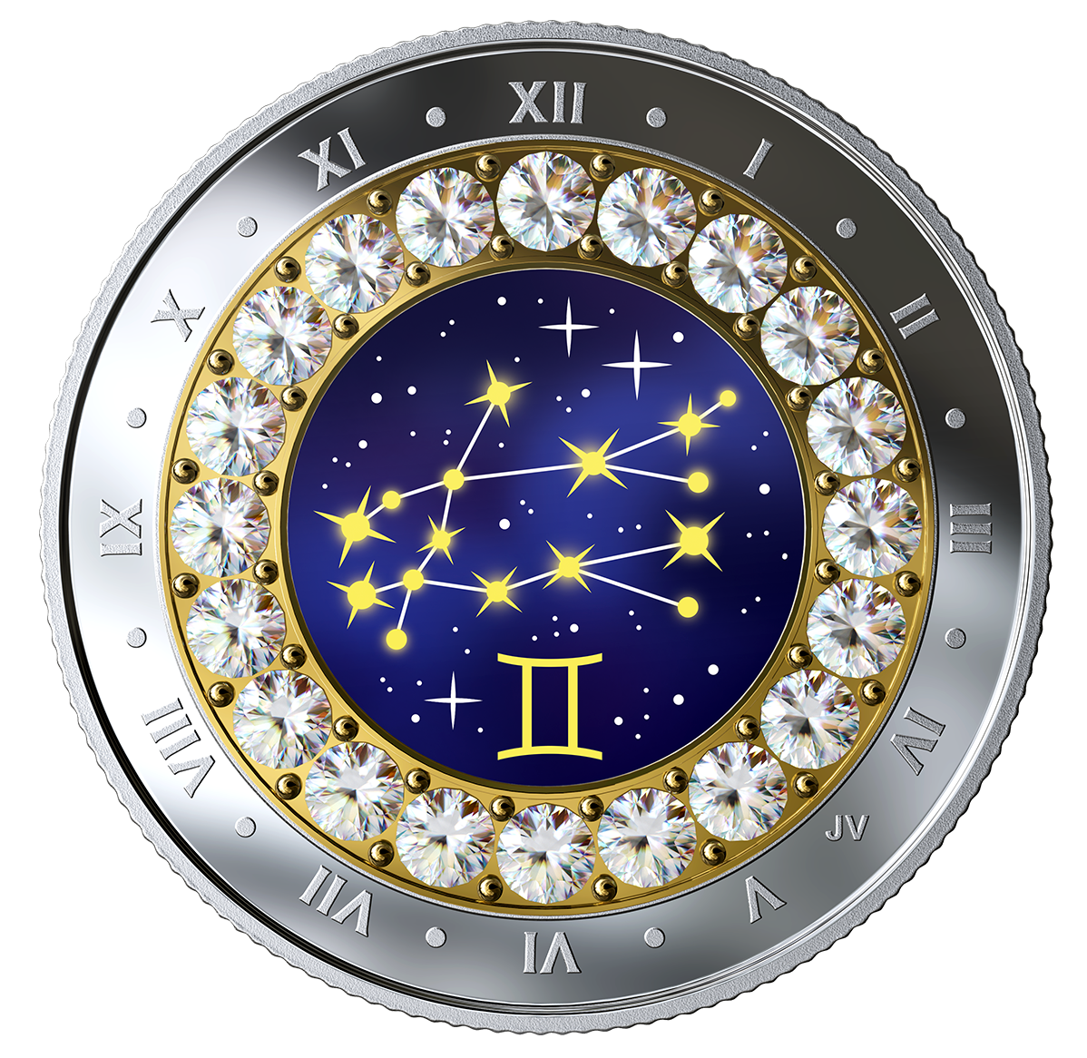2019 Gemini: Zodiac Series - Pure Silver Coin made with Swarovski ...