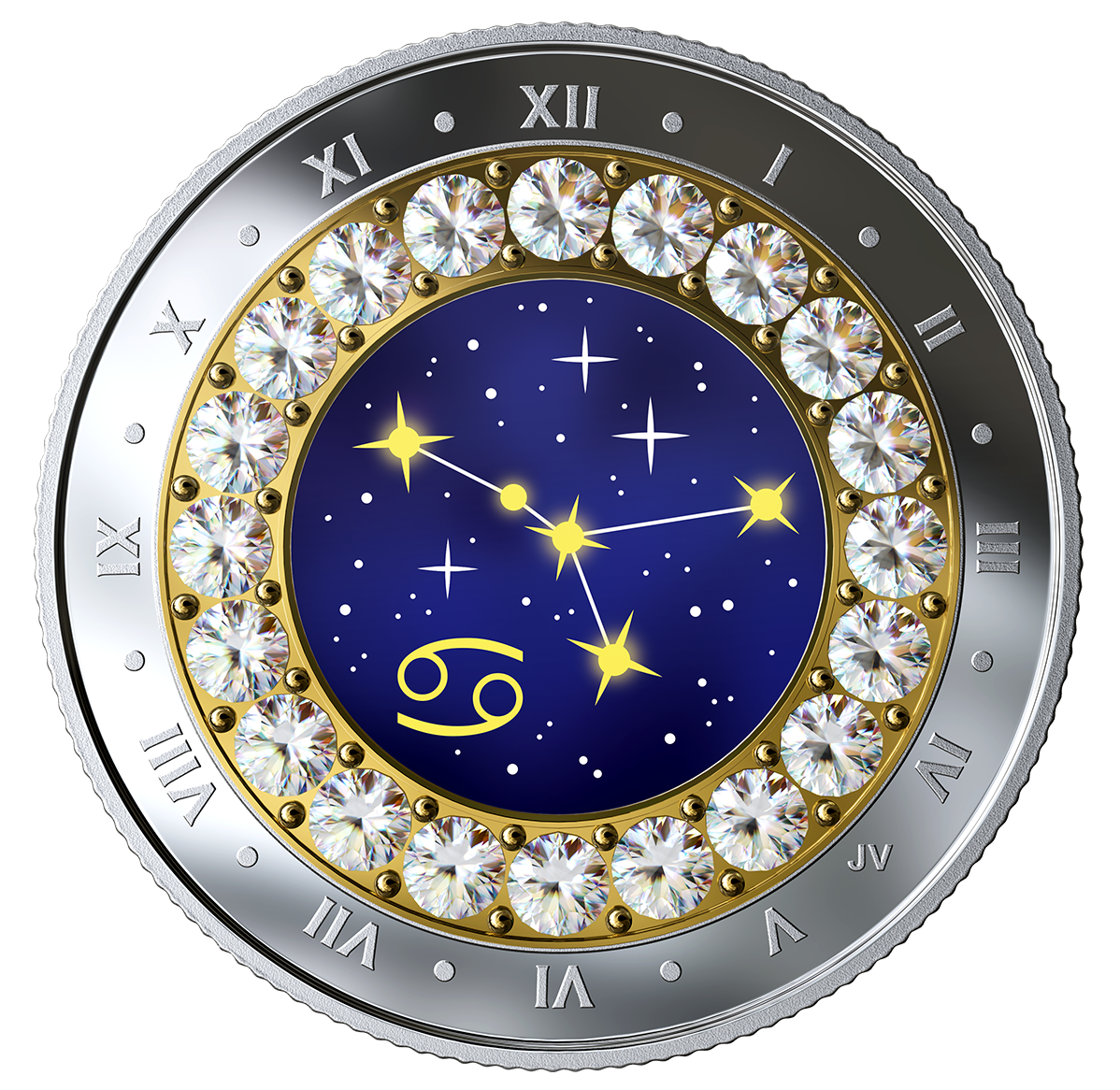 2019 Cancer: Zodiac Series - Pure Silver Coin made with Swarovski ...