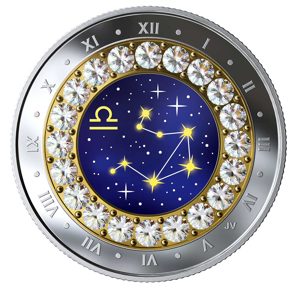 2019 Libra: Zodiac Series - Pure Silver Coin made with Swarovski ...