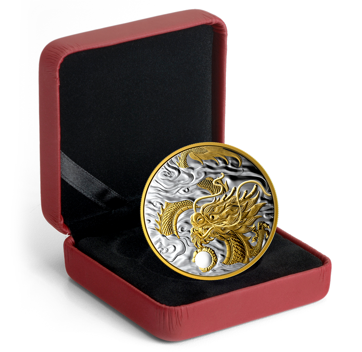 1/2 Kilogram Pure Silver Gold-Plated Coin - Benevolent Dragon - Mintage ...