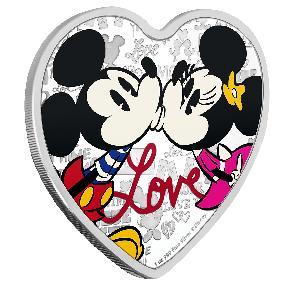 1 oz. Pure Silver Heart-Shaped Coin - Disney Love (2019) | The Royal ...