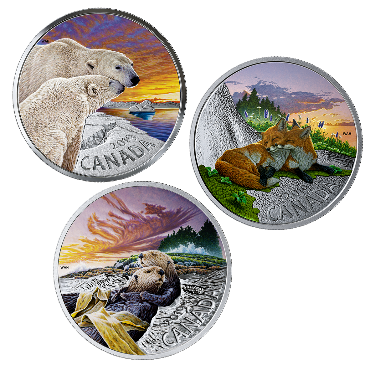 Canadian Fauna - 1 oz. Pure Silver Coloured 3-Coin Subscription ...