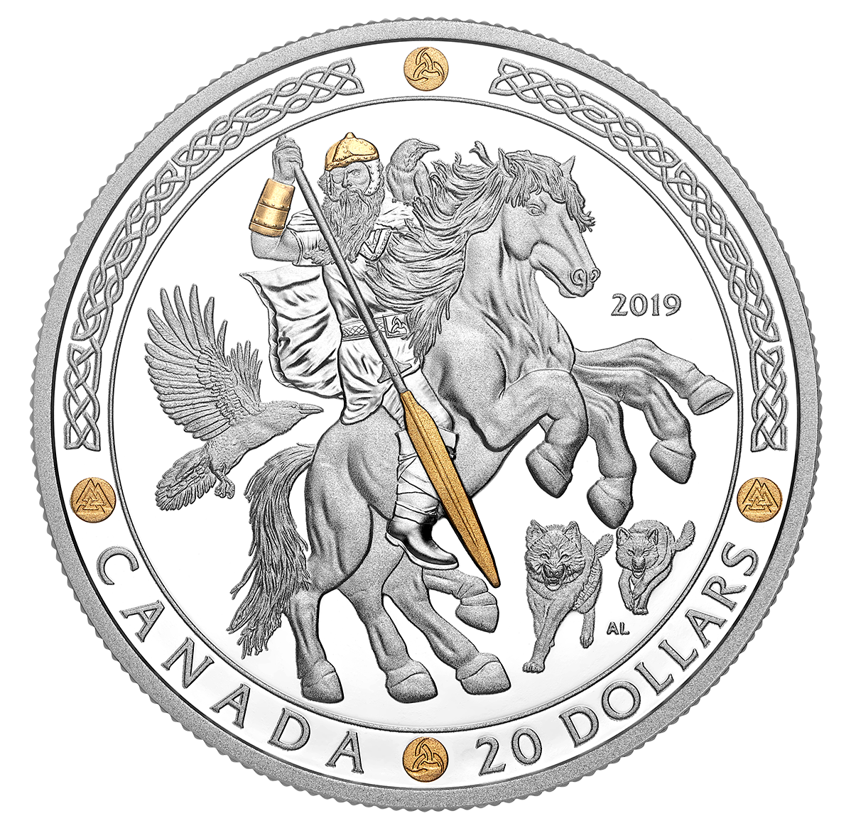 Pure Silver Gold-Plated Coin - Norse Gods: Odin - Mintage: 3,500 (2019) | The Royal Canadian Mint