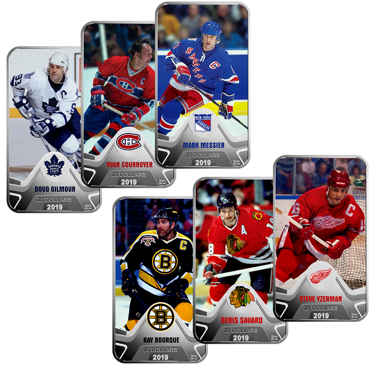 NHL® Original Six™: Team Leaders - 1.5 oz. Pure Silver 6-Coin ...