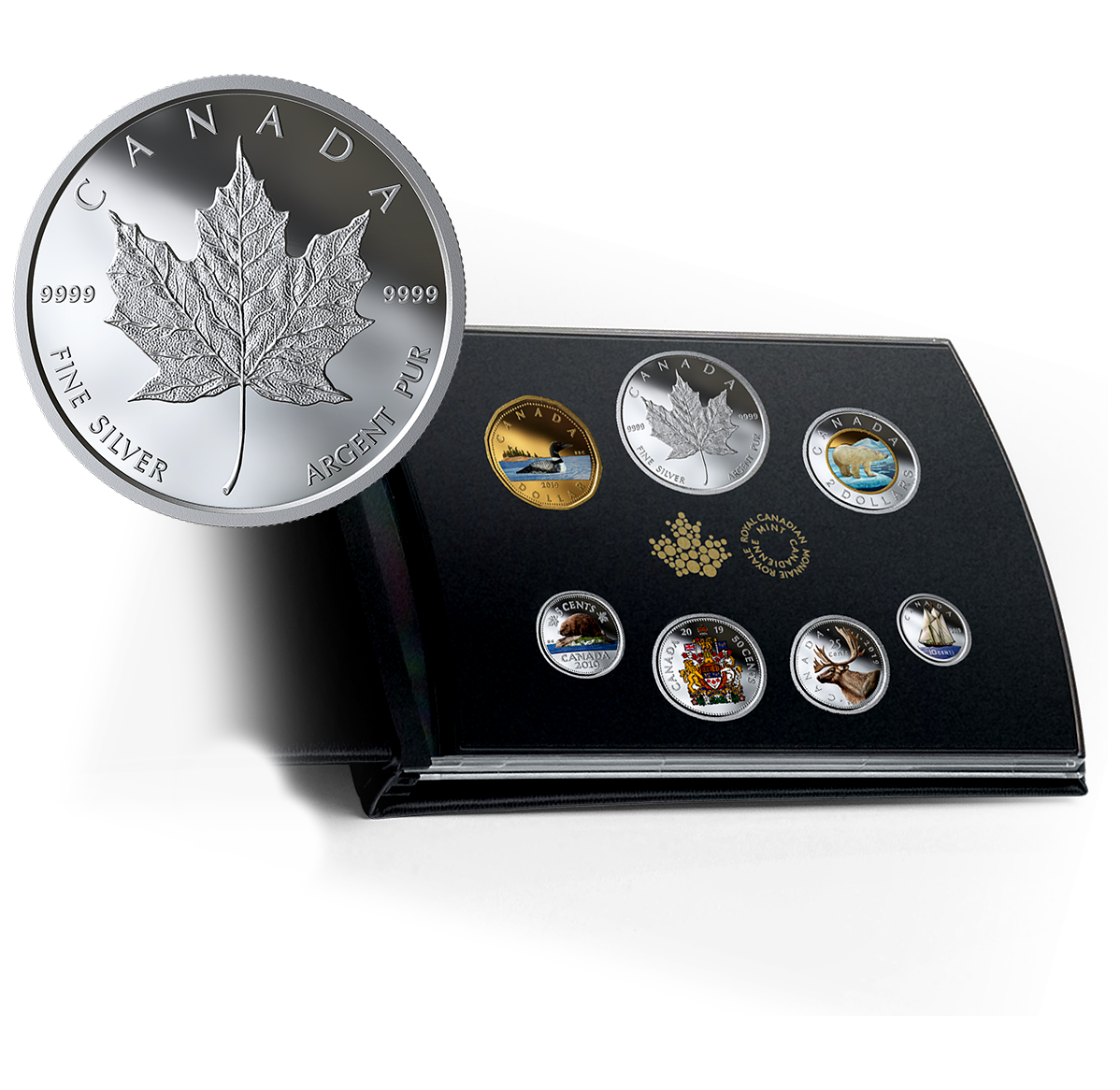 2019 Pure Silver Coloured 6-Coin Set with Medallion - Canadian ...