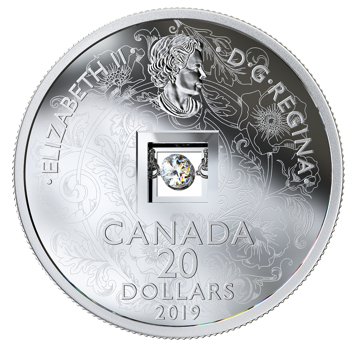 Pure Silver Coin with FIRE AND ICE™ Canadian diamond - Sparkle of the ...