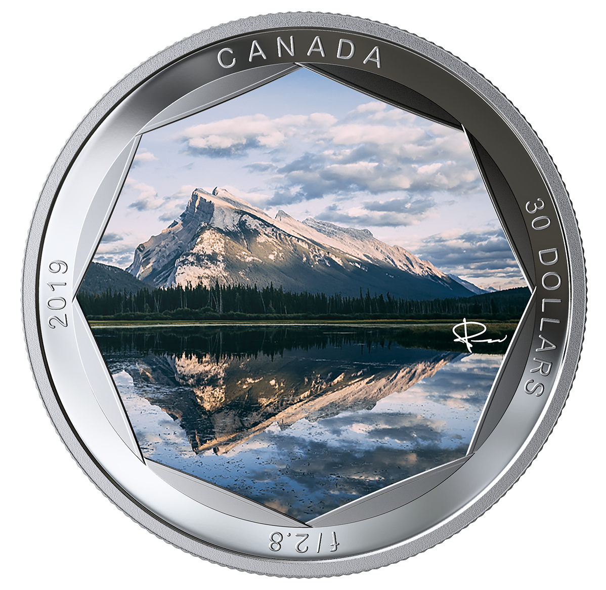 Pure Silver Coloured Coin - Peter McKinnon Photo Series: Mount Rundle ...