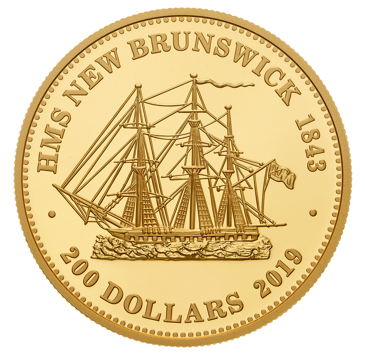 1 oz. Pure Gold Coin - HMS New Brunswick - Mintage: 250 (2019) | The ...