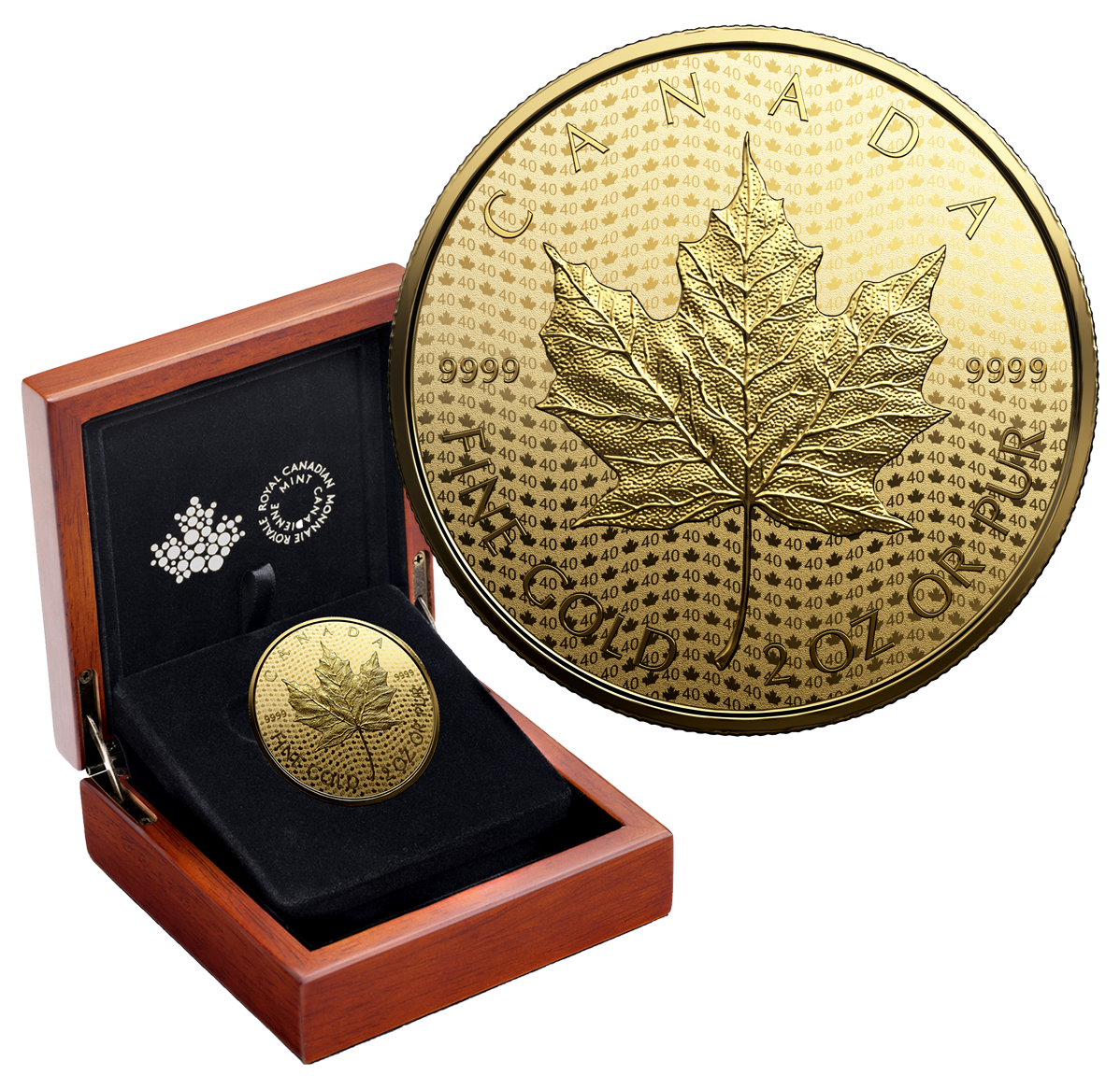 2 oz. Pure Gold Coin - 40th Anniversary of the Gold Maple Leaf (GML ...