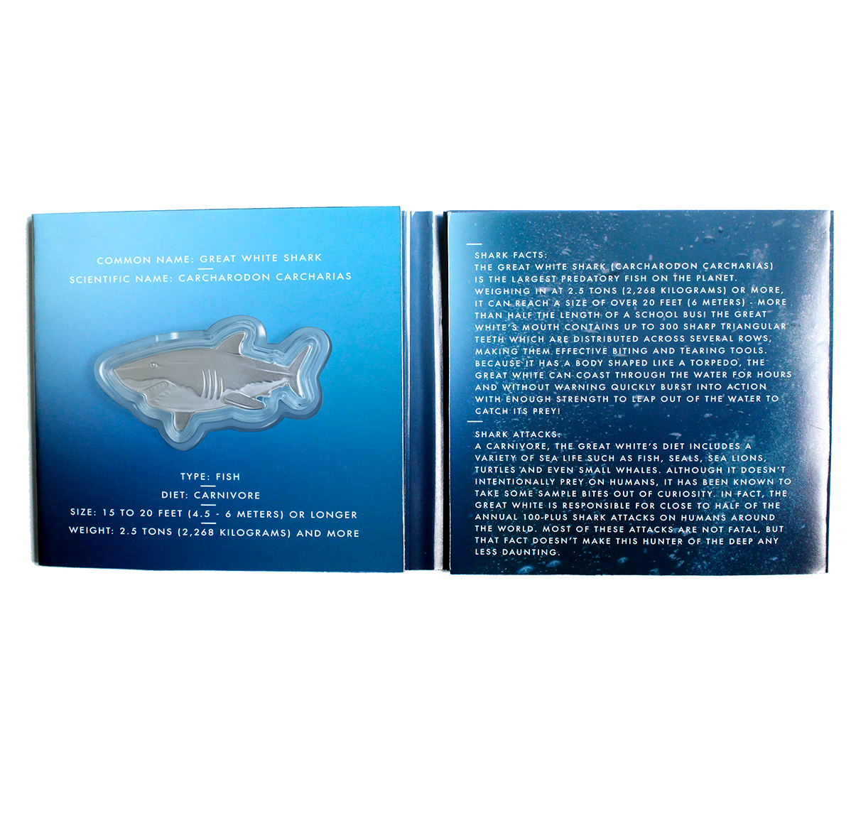 1 oz. Pure Silver Coin - The Great White Shark - Mintage: 2,500 (2019 ...