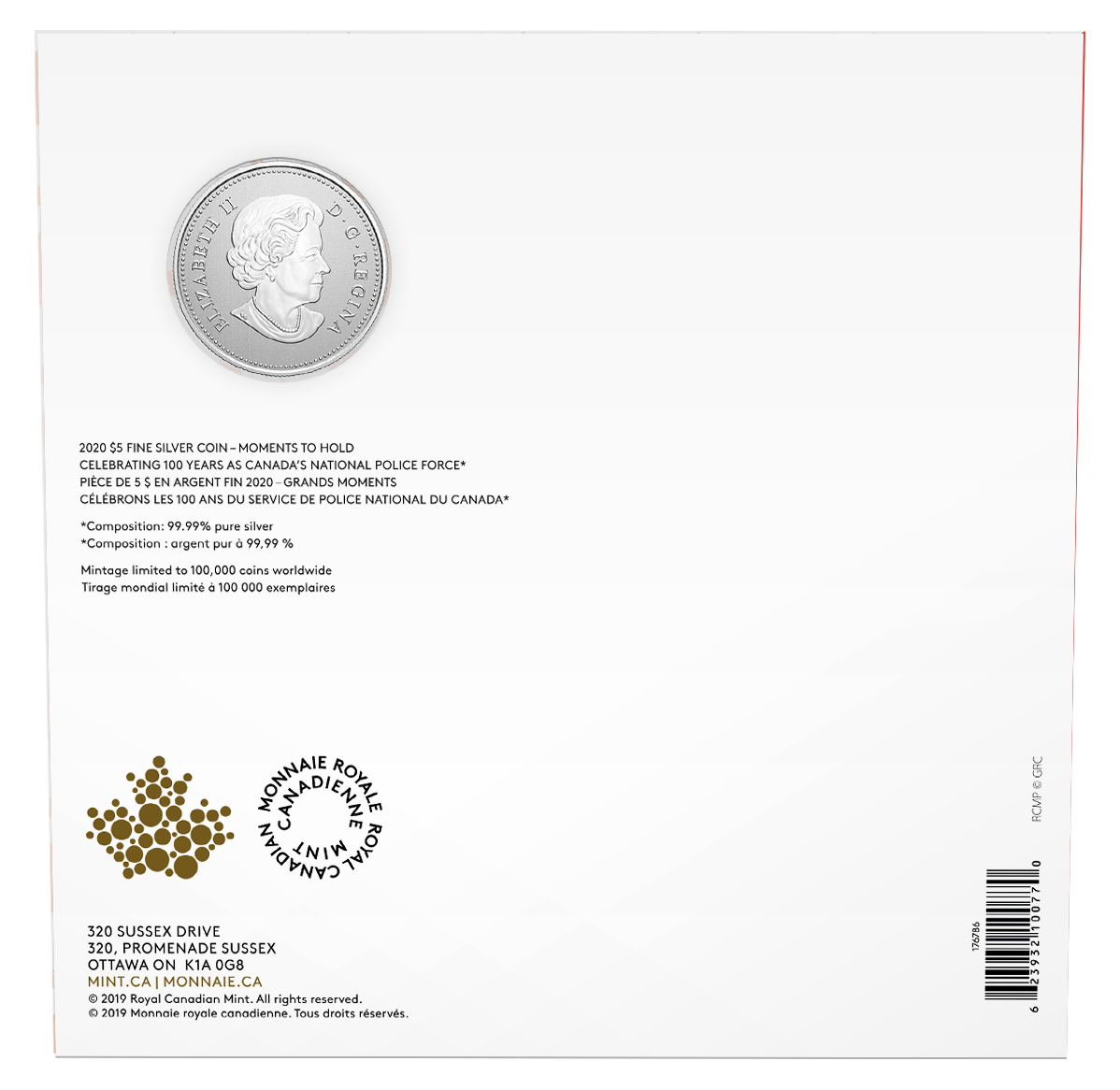 Pure Silver Coin - Moments to Hold: Celebrating 100 Years of the RCMP ...