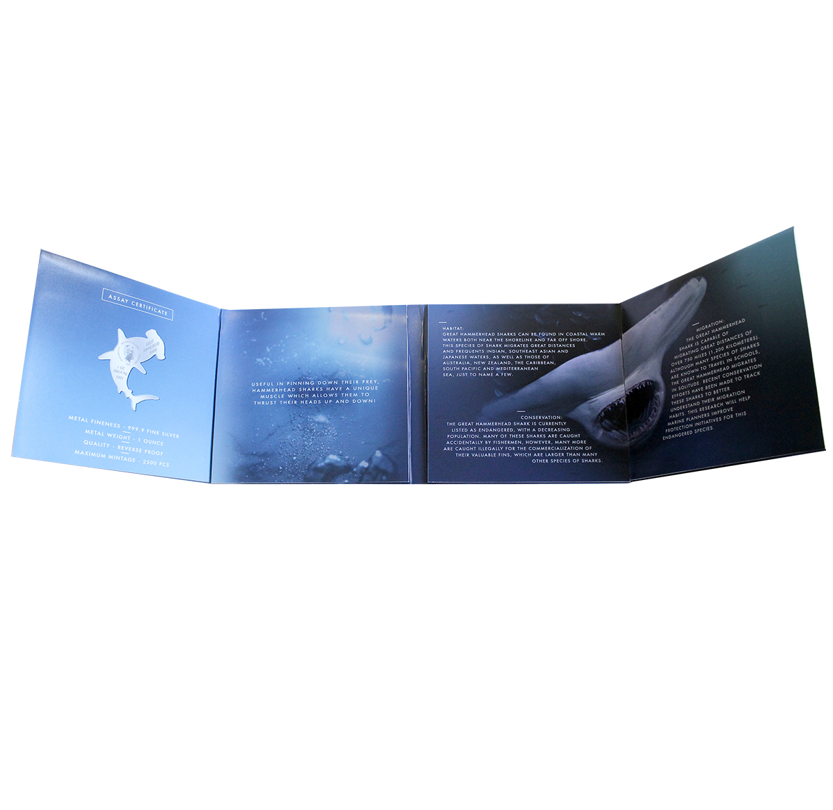 1 oz. Pure Silver Coin – Great Hammerhead Shark - Mintage: 2,500 (2020 ...