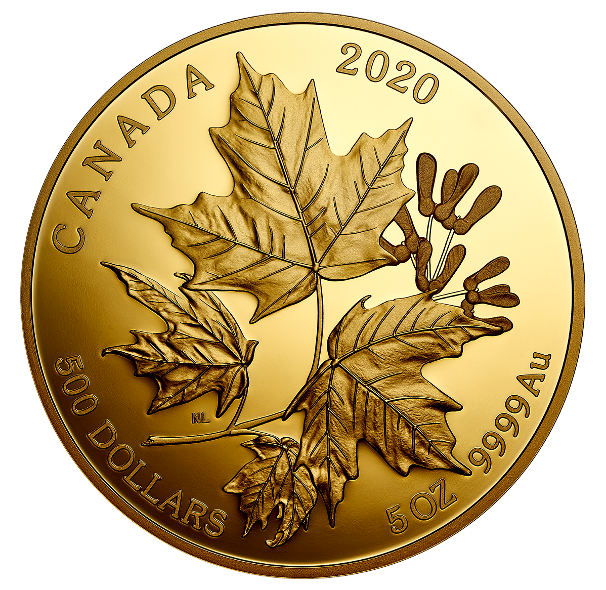 5 oz. Pure Gold Coin - Splendid Maple Leaves (2020) | The Royal ...