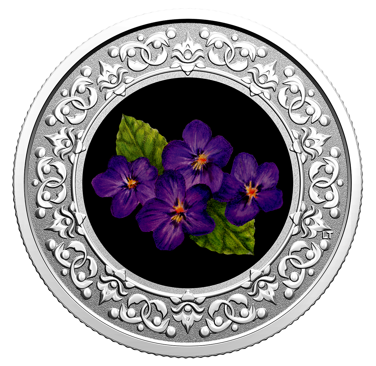 Pure Silver Coloured Coin – Purple Violet: Floral Emblems of Canada ...