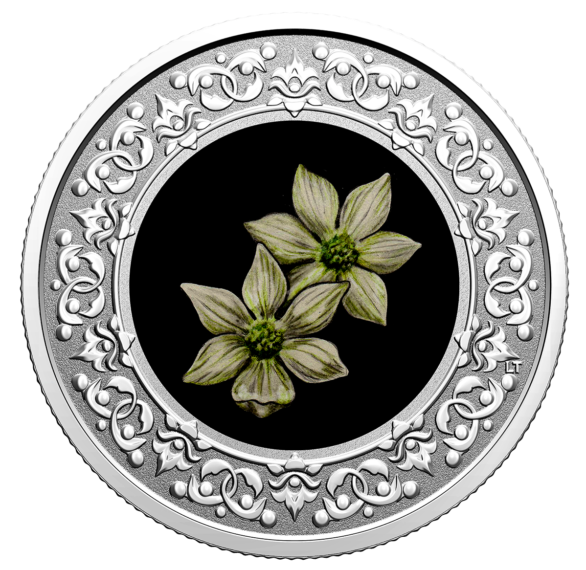 Pure Silver Coloured Coin – Pacific Dogwood: Floral Emblems of Canada ...