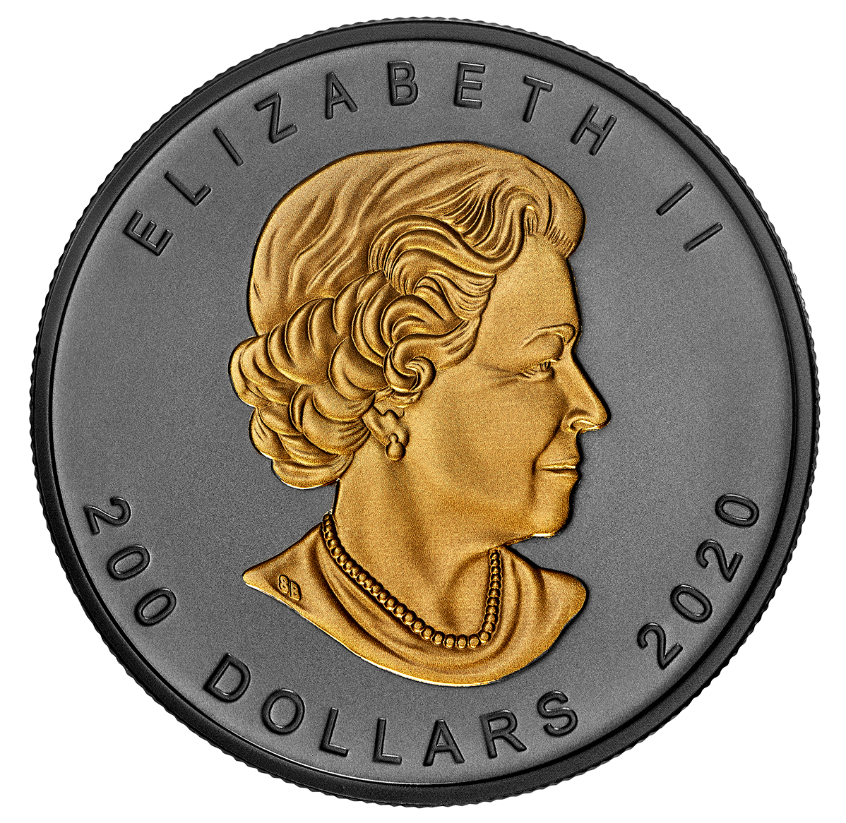 1 oz. 99.999% Pure Gold Coin - Rhodium-Plated Incuse Gold Maple Leaf ...