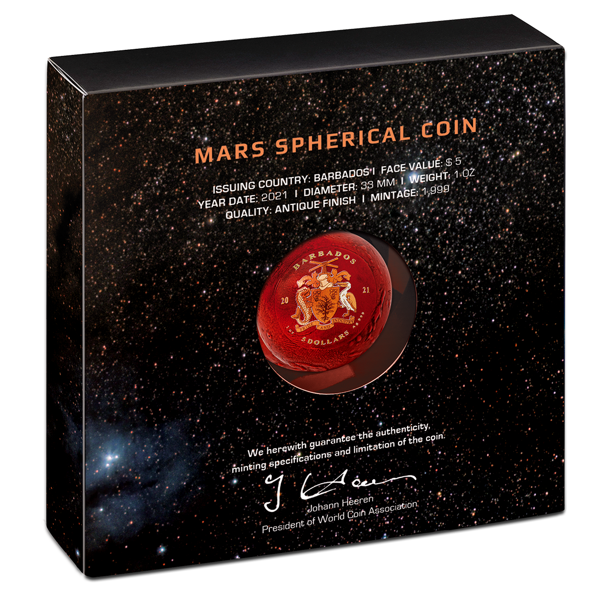 1 oz. Pure Silver Spherical Coin - Mars | The Royal Canadian Mint