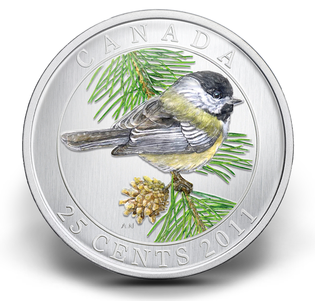 Black-capped Chickadee - Coloured Coin (2011) | The Royal Canadian Mint
