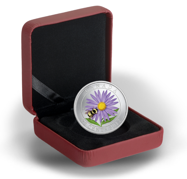 Aster with Bumble Bee - Coloured Coin (2012) | The Royal Canadian Mint