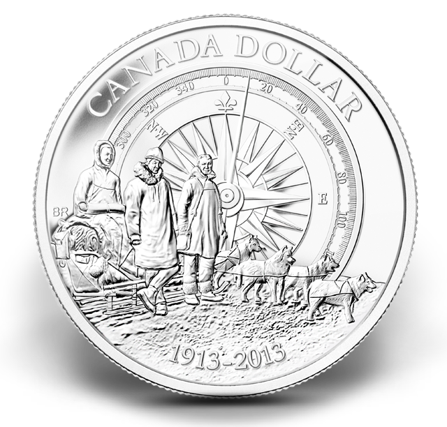 Brilliant Fine Silver Dollar - 100th Anniversary of the Canadian Arctic ...