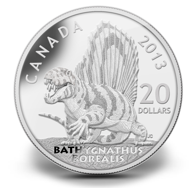 1 oz. Fine Silver Coin - Canadian Dinosaurs: Bathygnathus Borealis ...