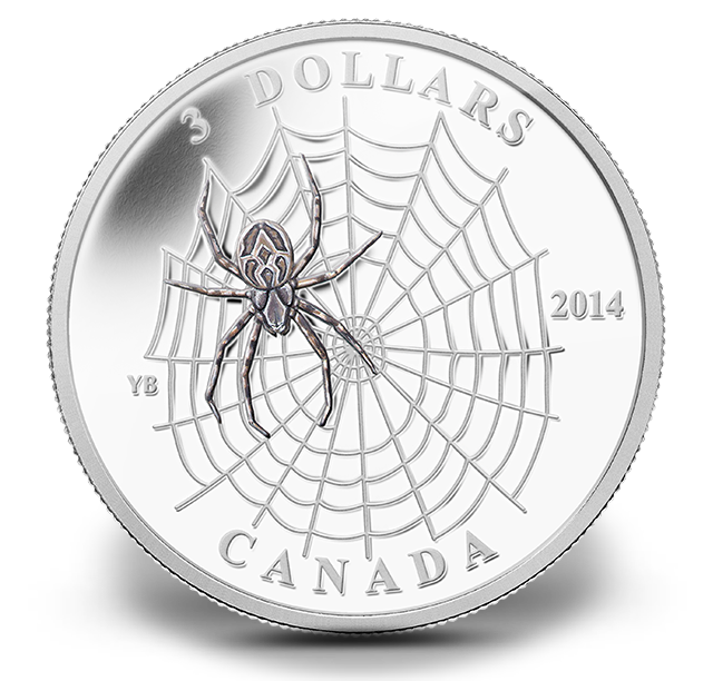 1/4 oz. Fine Silver Coin - Animal Architects: Spider and Web (2014 ...