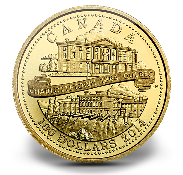 14-Karat Gold Coin - 150th Anniversary of the Québec and Charlottetown ...