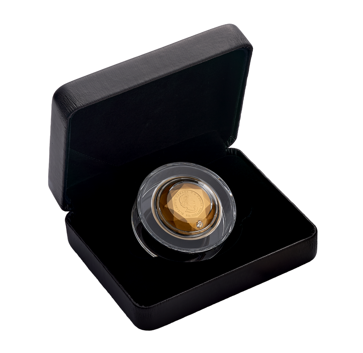 Pure Gold Diamond-Shaped Coin – Forevermark Black Label Round Diamond ...
