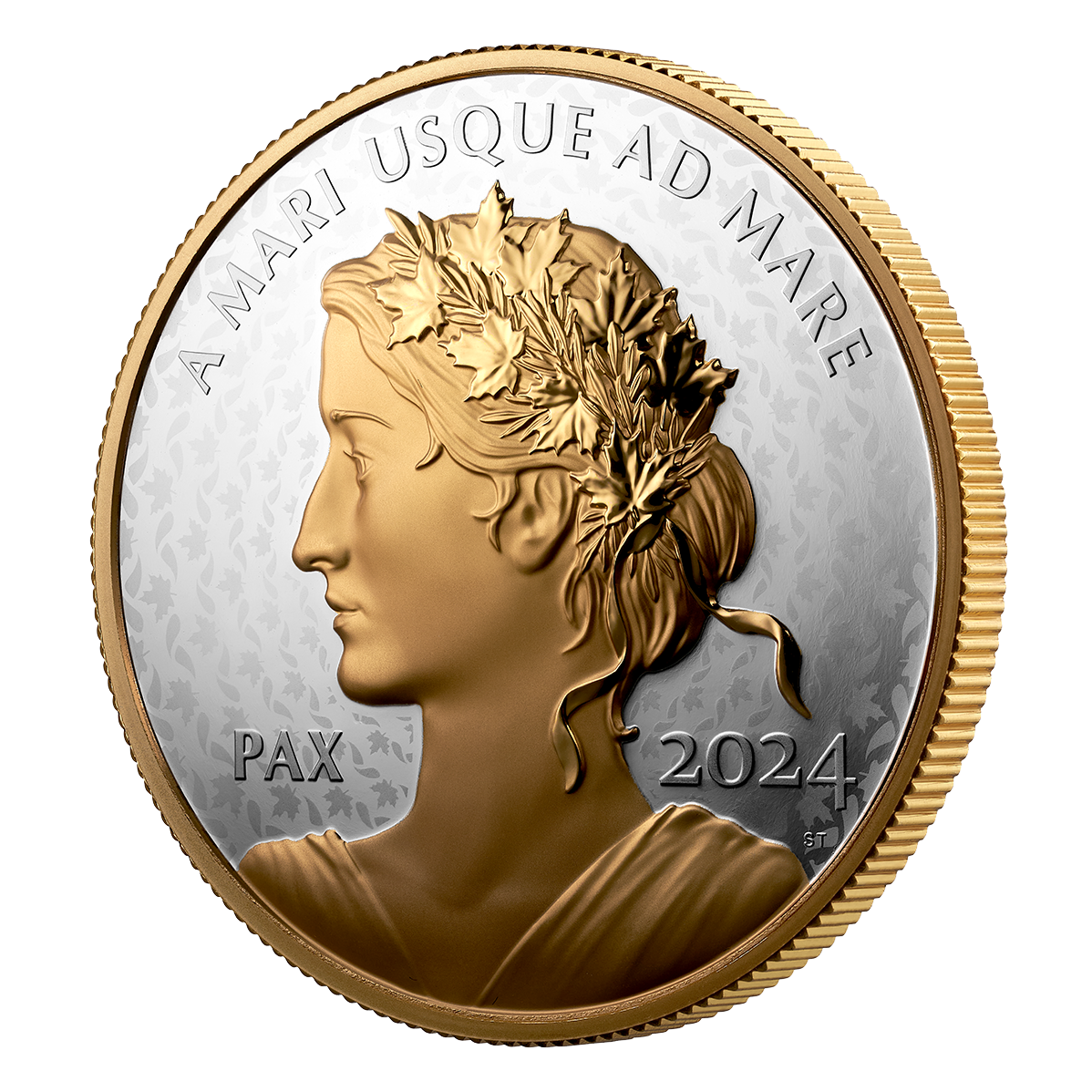 Peace Dollar - 5 oz. Yellow Gold Plated Pure Silver Coin | The Royal ...