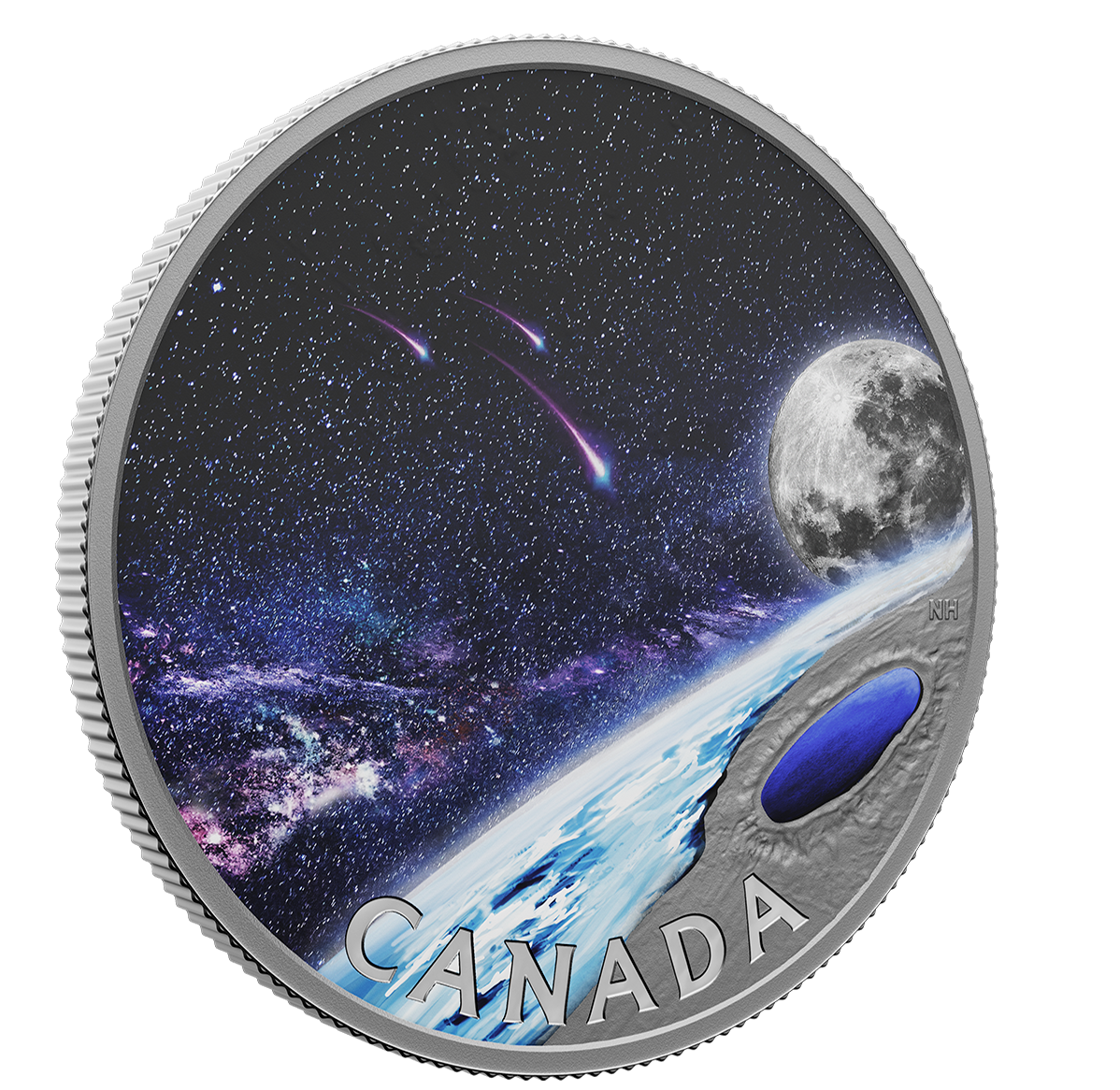 Pure Silver Coin with Black Light Effect – Pingualuit Crater: Crystal ...