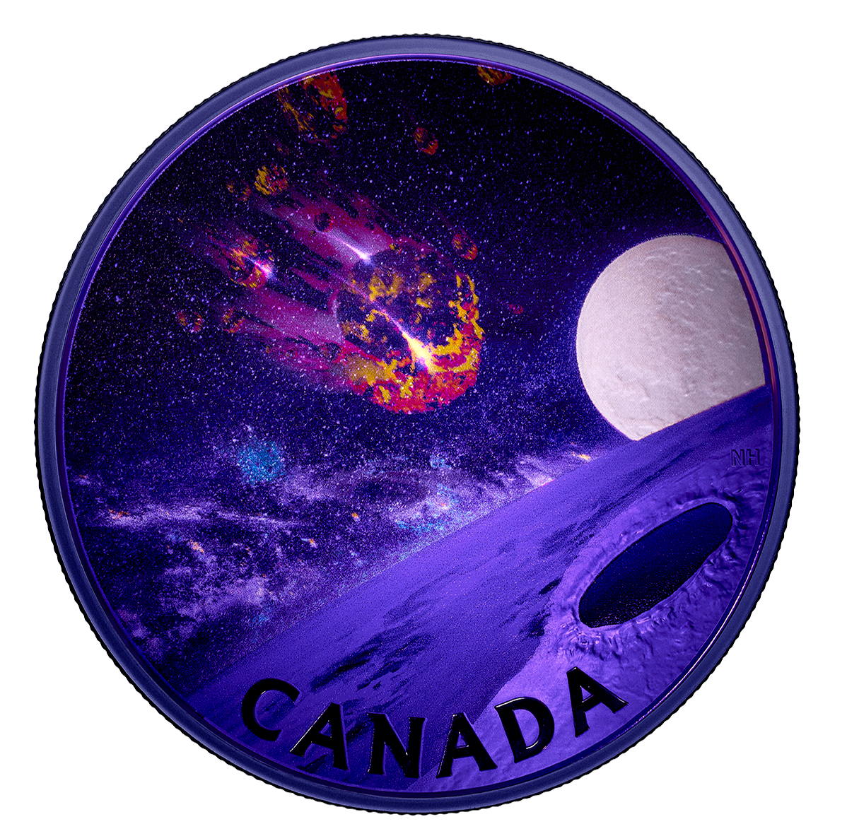 Pure Silver Coin with Black Light Effect – Pingualuit Crater: Crystal ...