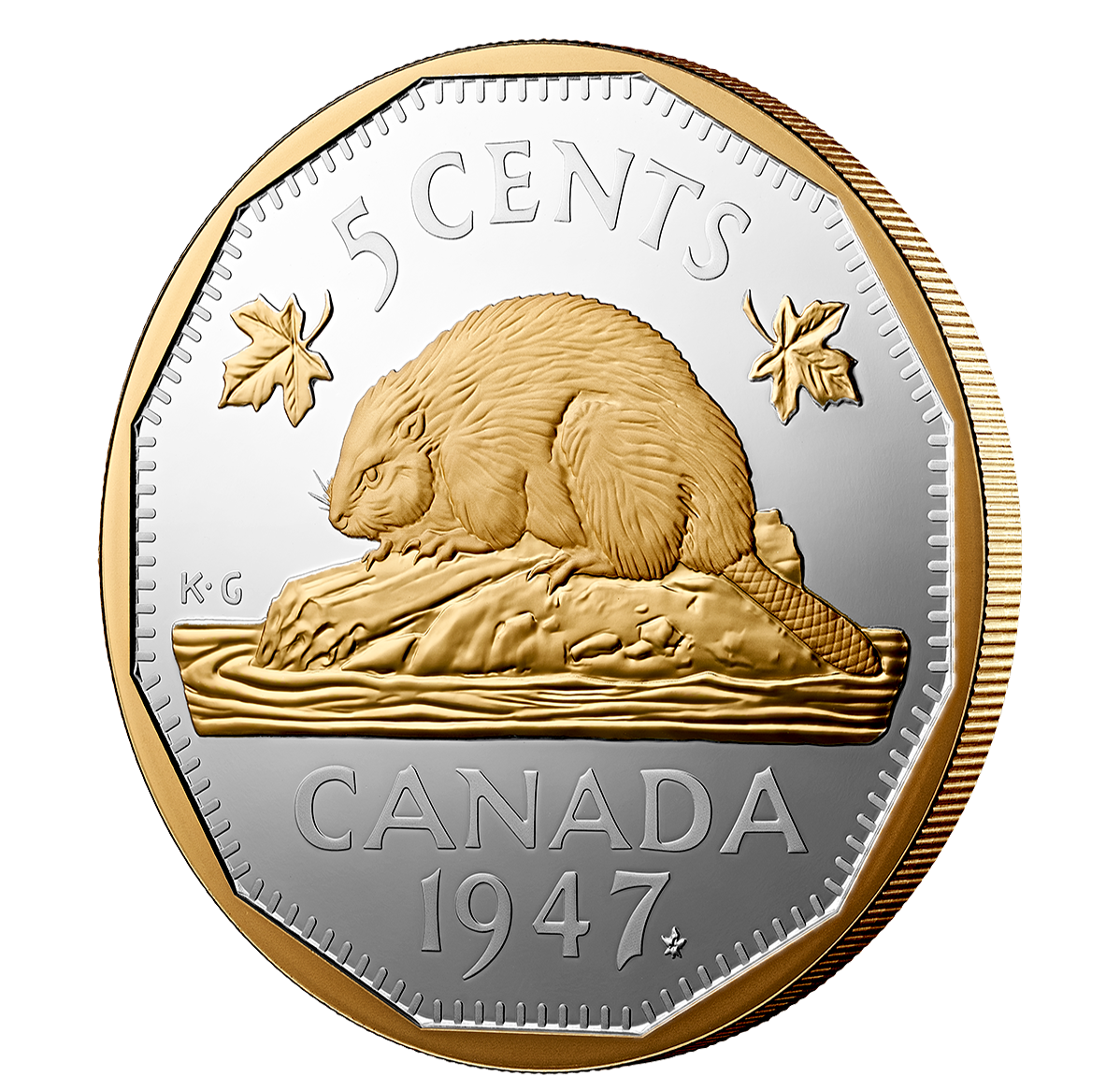 Five-Cent Pure Silver Coin – 1947 Maple Leaf Mark | The Royal Canadian Mint
