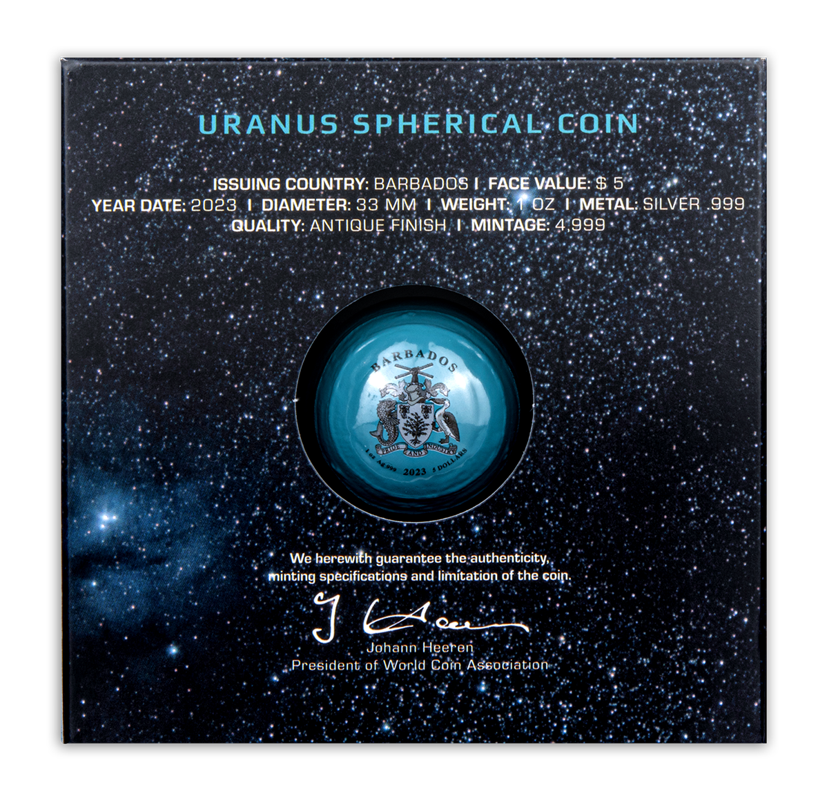 2023 $5 Fine Silver Coin — Uranus — The Ice Giant | The Royal Canadian Mint