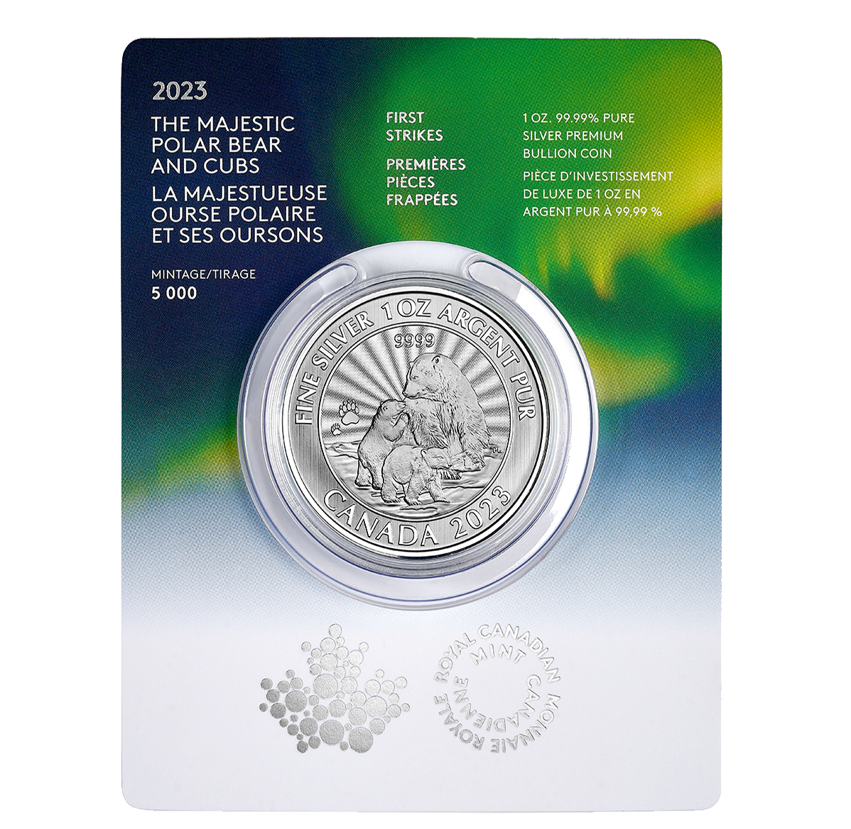 1 oz. 99.99% Pure Silver Coin: First Strikes – The Majestic Polar Bear ...
