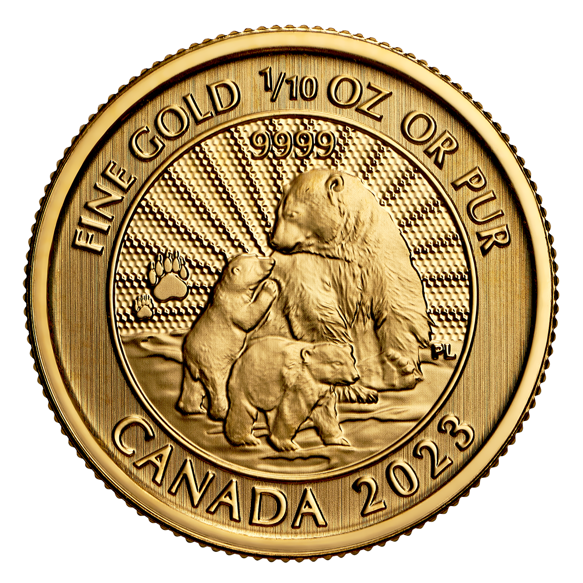 1/10 oz. 99.99% Pure Gold Coin: First Strikes – The Majestic Polar Bear ...