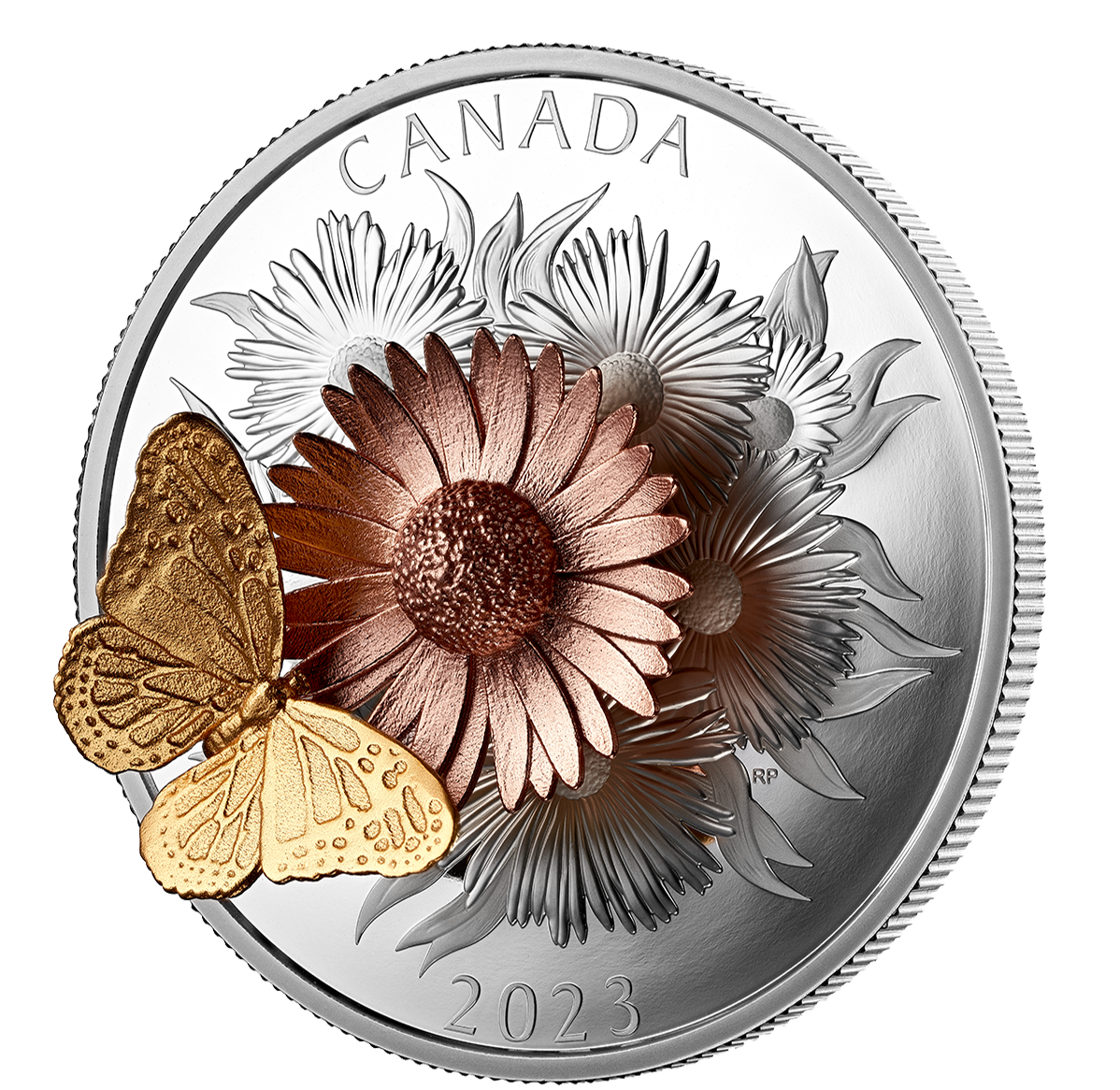 The Monarch and the Bloom - 5 oz. Pure Silver Coin | The Royal Canadian ...