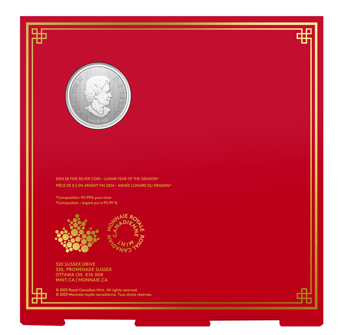 ¼ oz. Pure Silver Coin – Lunar Year of the Dragon | The Royal Canadian Mint