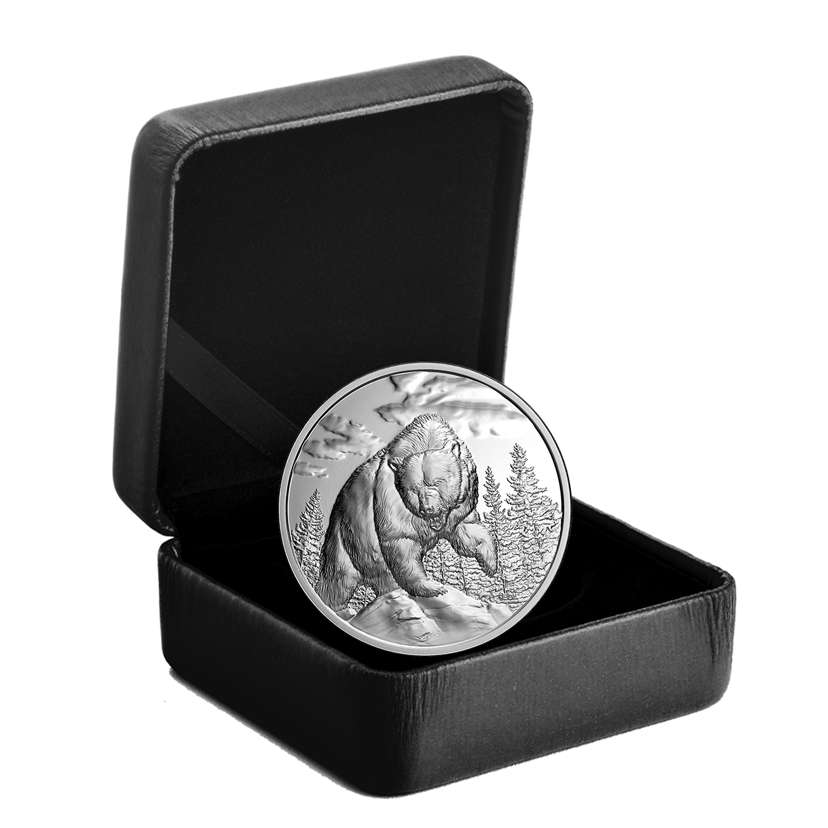 $20 Fine Silver Ultra High Relief Coin – Great Hunters: Grizzly Bear ...
