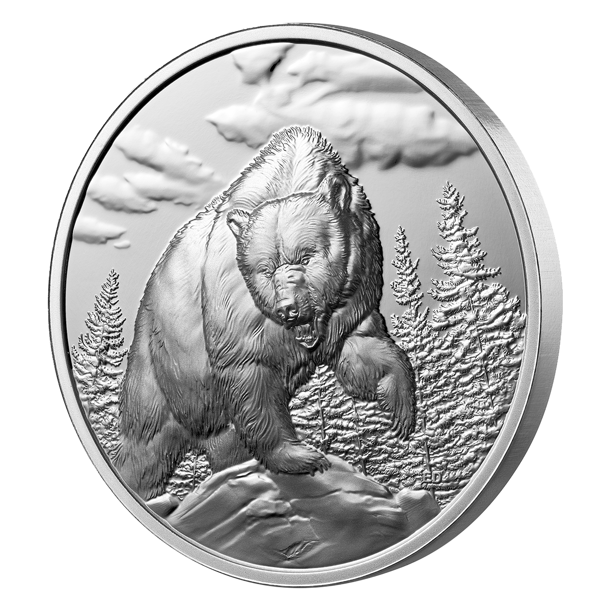 $20 Fine Silver Ultra High Relief Coin – Great Hunters: Grizzly Bear ...