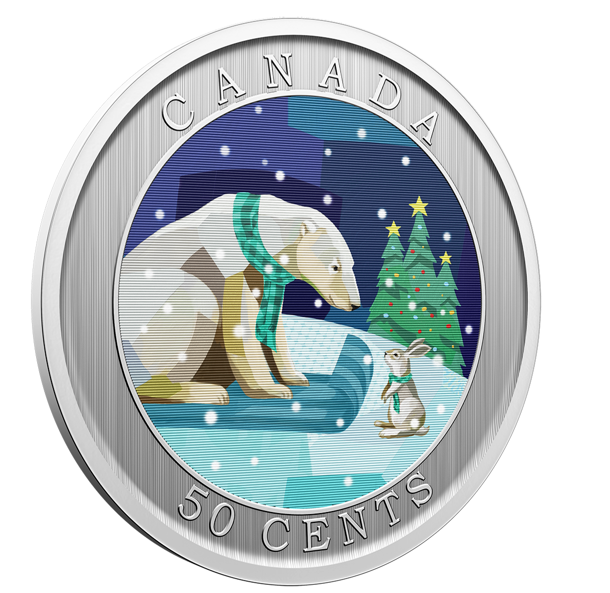 50-Cent Lenticular Coin – Holiday Sledding | The Royal Canadian Mint