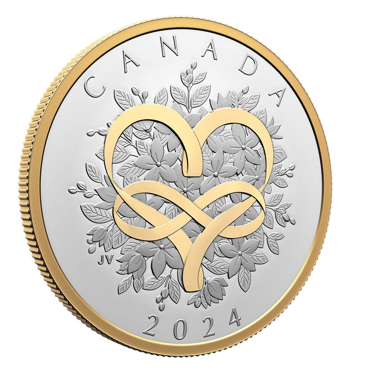 Celebrate Love - 1 oz. Pure Silver Coin with Yellow Gold Plating | The Royal Canadian Mint