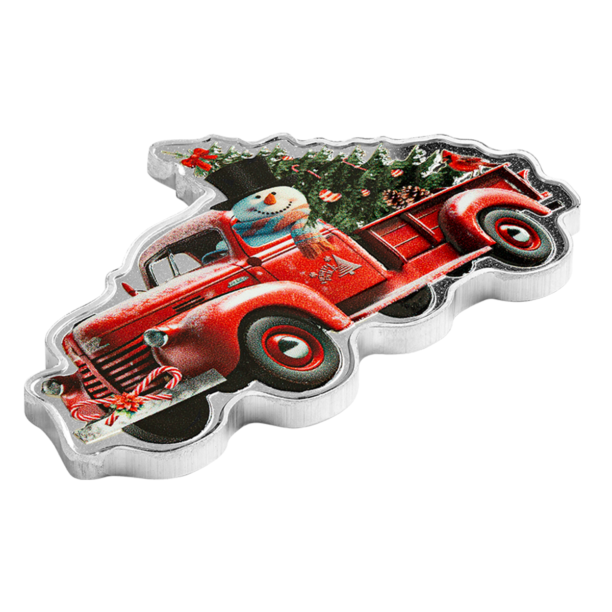 Holiday Snowman and a Little Red Truck - Fine Silver Coin | The Royal ...