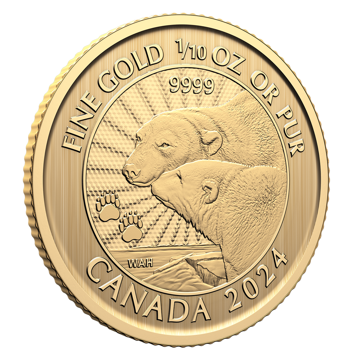 The Majestic Polar Bears - 1/10 oz. 99.99% Pure Gold Coin: First Strikes (Premium Bullion) | The ...