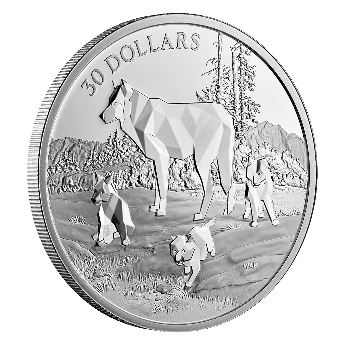 Pure Silver Coin – Multifaceted Animal Family: Timber Wolves | The ...