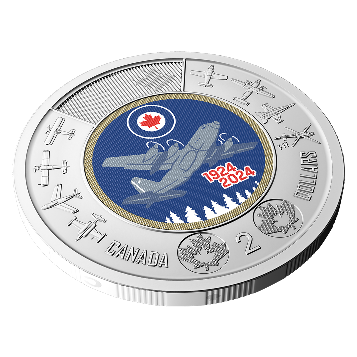 2024 $2 100th Anniversary of the Royal Canadian Air Force Colourized Special Wrap Roll | The ...