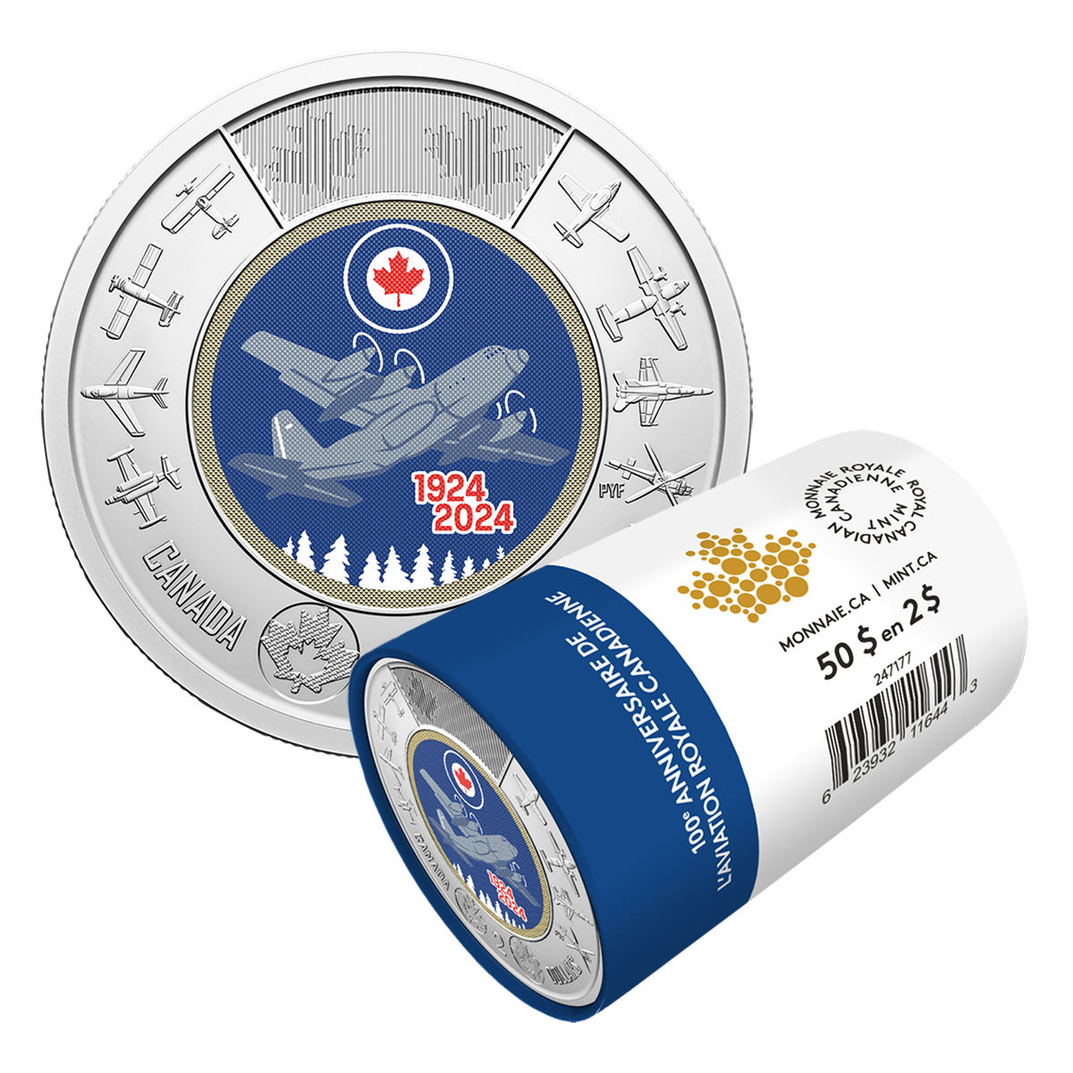 2024 $2 100th Anniversary of the Royal Canadian Air Force Colourized ...
