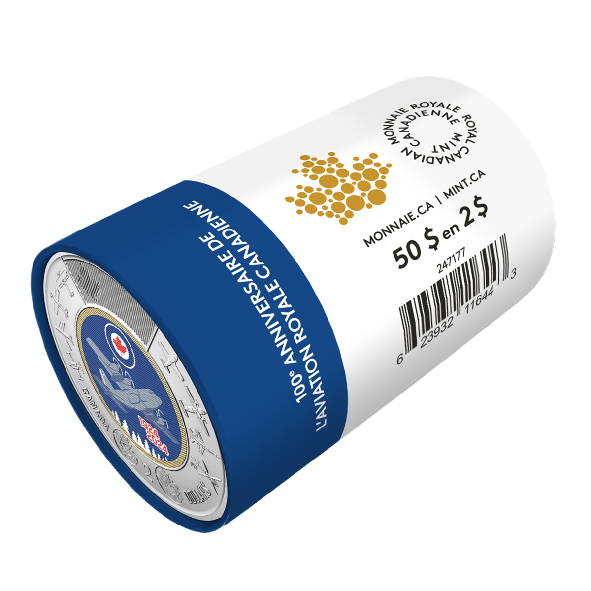 2024 $2 100th Anniversary of the Royal Canadian Air Force Colourized Special Wrap Roll | The ...