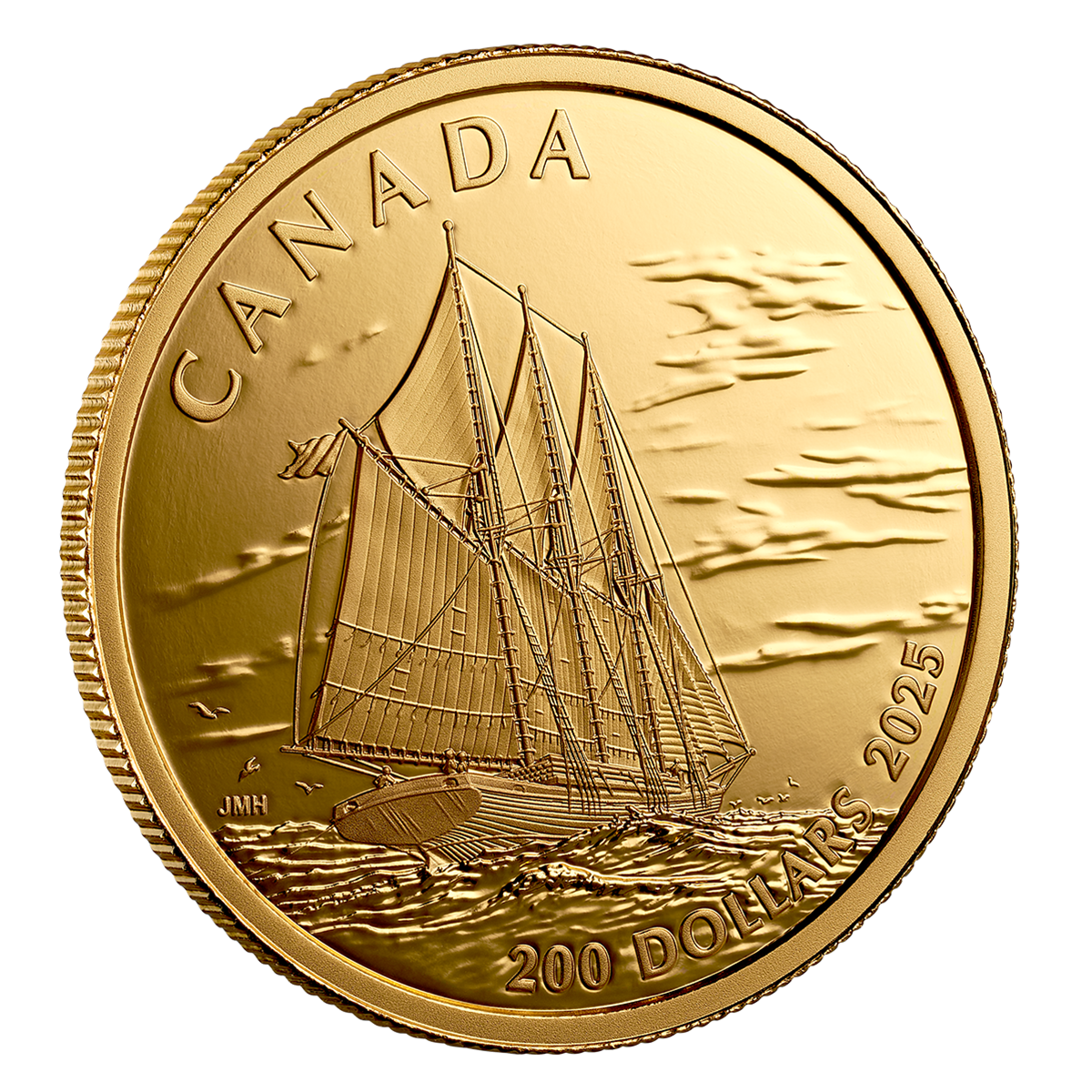 Tall Ships: Three-masted Schooner – Pure Gold Coin | The Royal Canadian ...
