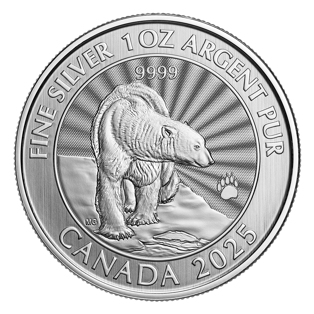 2025 The Majestic Polar Bear: First Strikes – 1 oz. 99.99% Pure Silver Coin (Premium Bullion ...