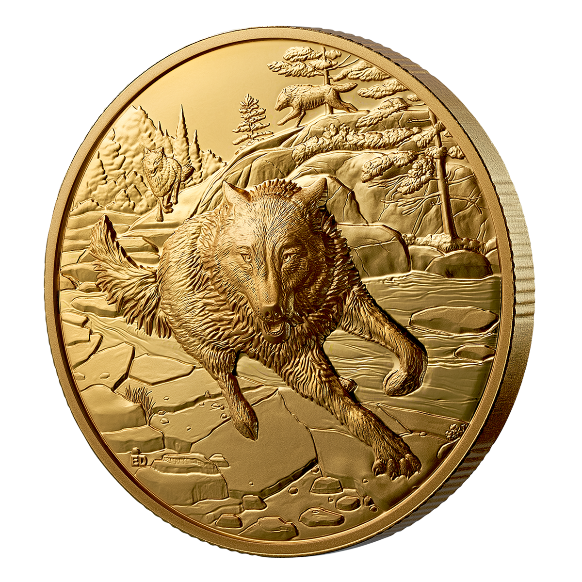Great Hunters: Grey Wolf – 1 oz. Pure Gold Ultra High Relief Coin | The ...